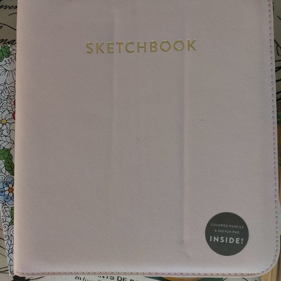 Office | Pink Zipper Sketchbook With Colored Pencils Inside | Poshmark